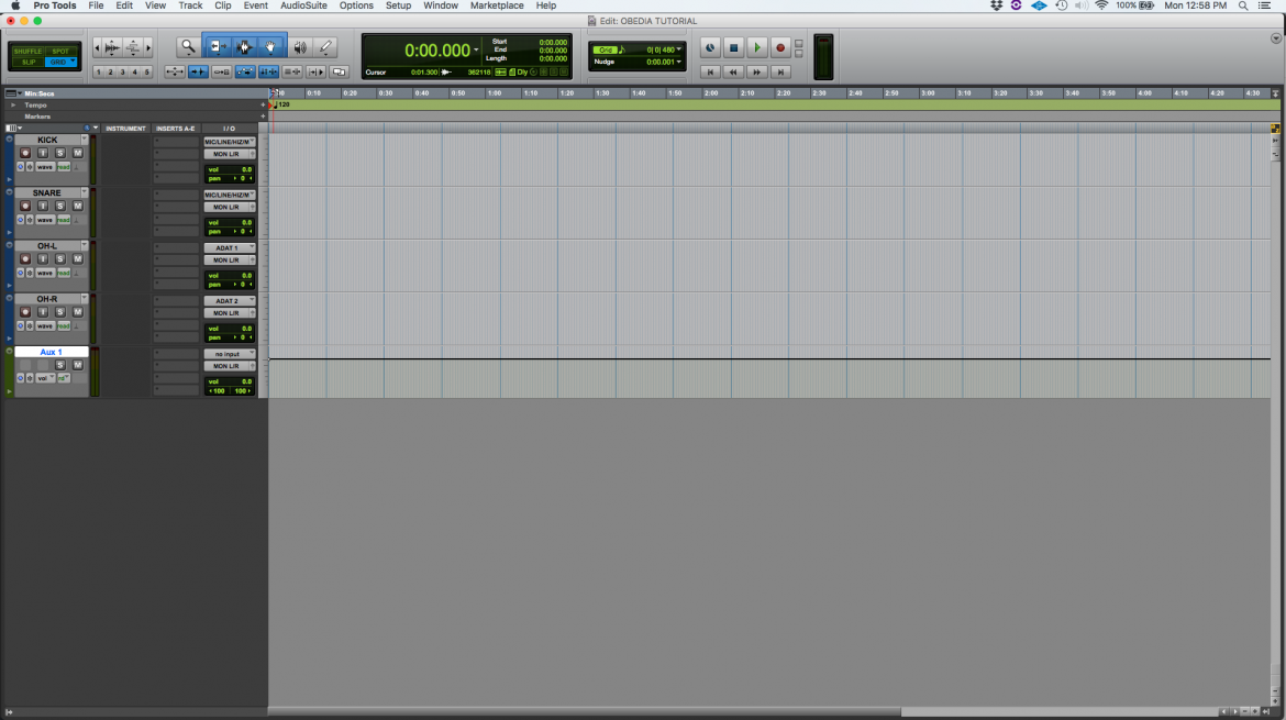 How To Create An Aux Input Track In Pro Tools - OBEDIA | Music Recording Software Training And ...